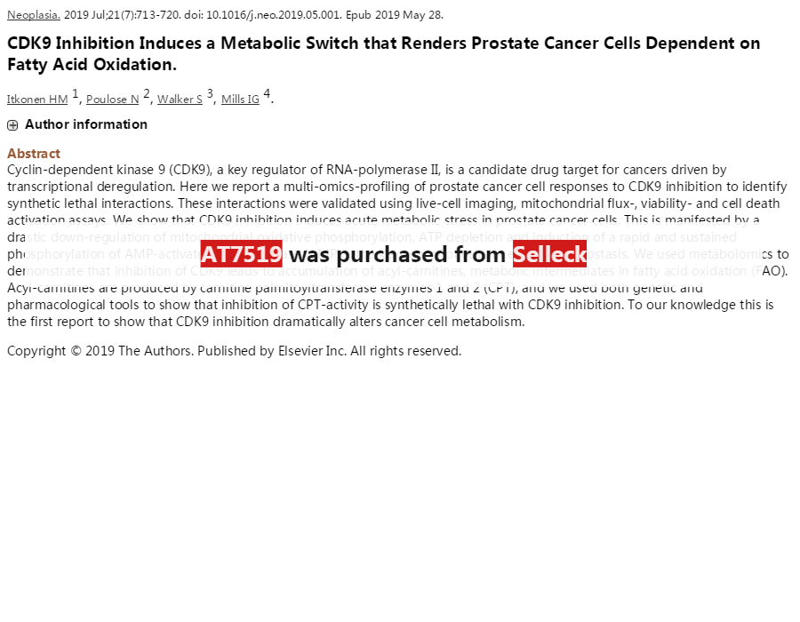 AT7519 | CDK 阻害剤