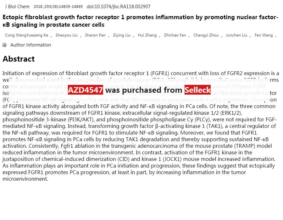 AZD4547 | FGFR 阻害剤