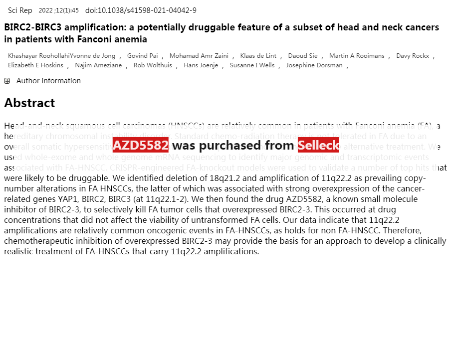 AZD5582 | IAP 阻害剤