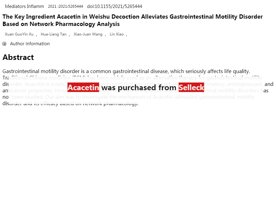 Acacetin | Immunology & Inflammation related 阻害剤
