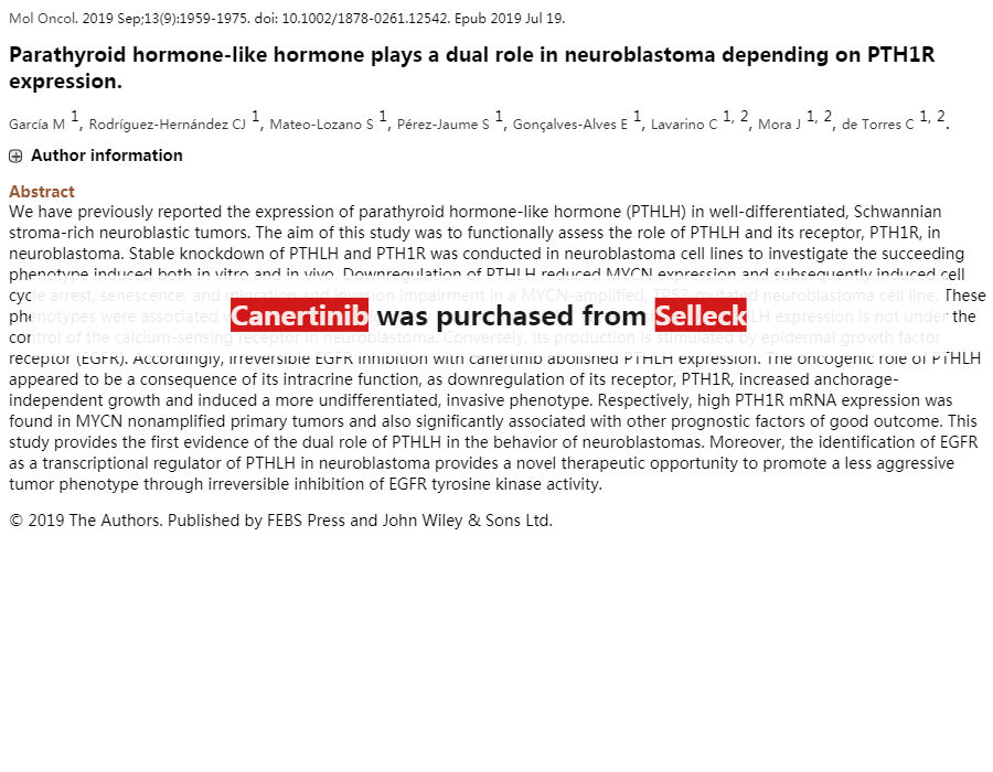 Canertinib (CI-1033) | EGFR 阻害剤