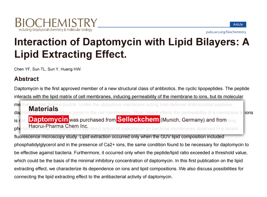 Daptomycin (LY146032) | Antibiotics for Mammalian Cell Culture 阻害剤