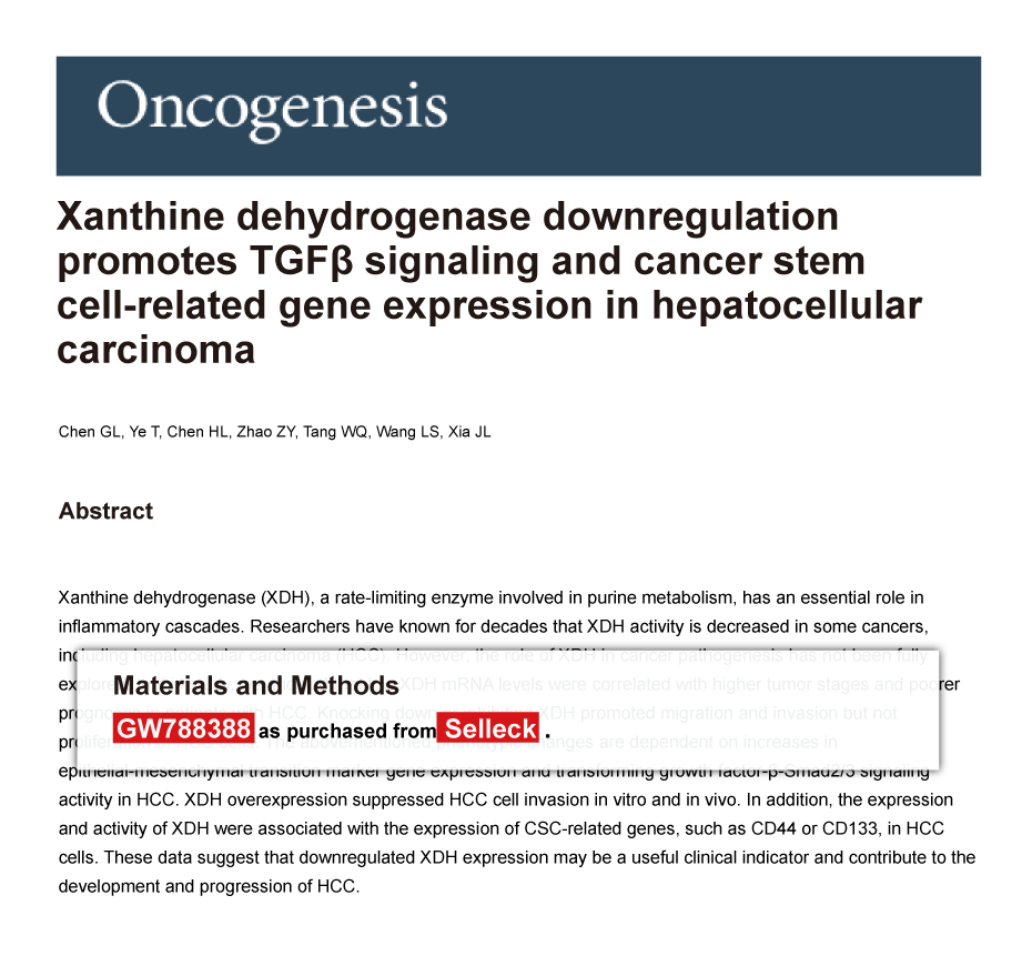 GW788388 | TGF-beta/Smad 阻害剤