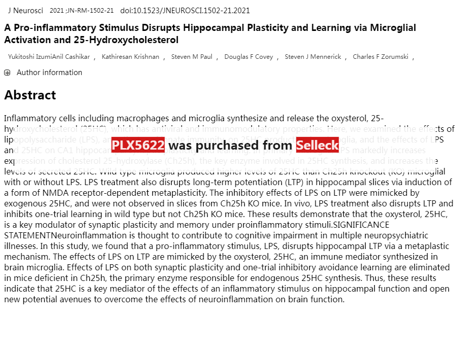 PLX5622 | CSF-1R 阻害剤