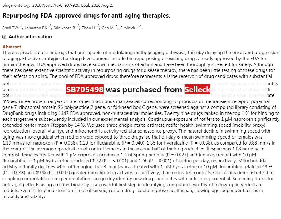 SB705498 | TRP Channel 阻害剤