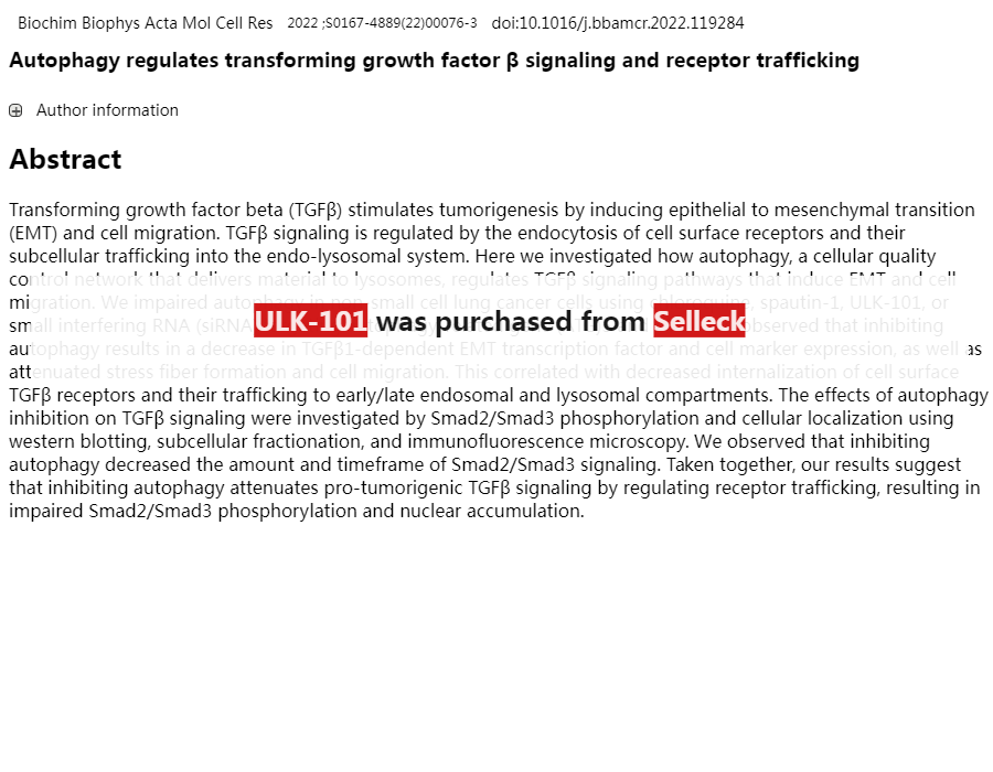 ULK-101 | ULK 阻害剤