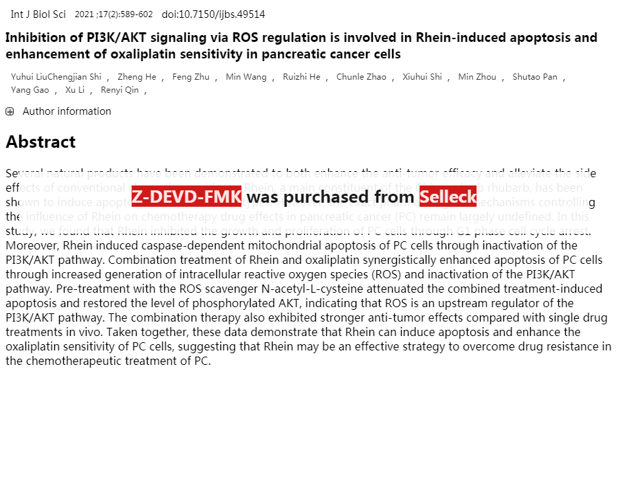 Z-DEVD-FMK | ≥99%(HPLC) | Selleck | カスパーゼ 阻害剤&活性剤