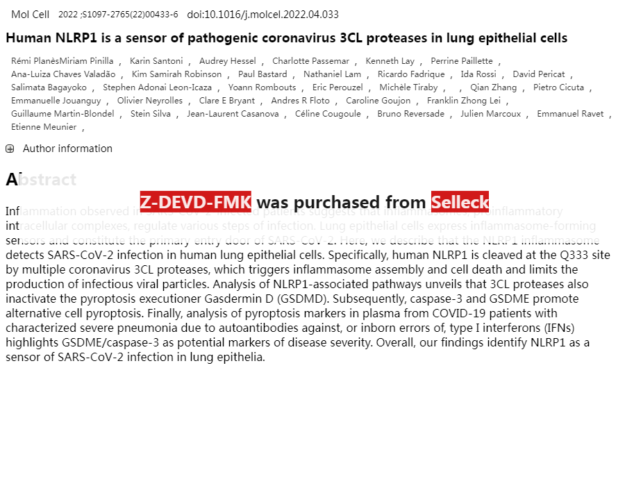 Z-DEVD-FMK | ≥99%(HPLC) | Selleck | カスパーゼ 阻害剤&活性剤